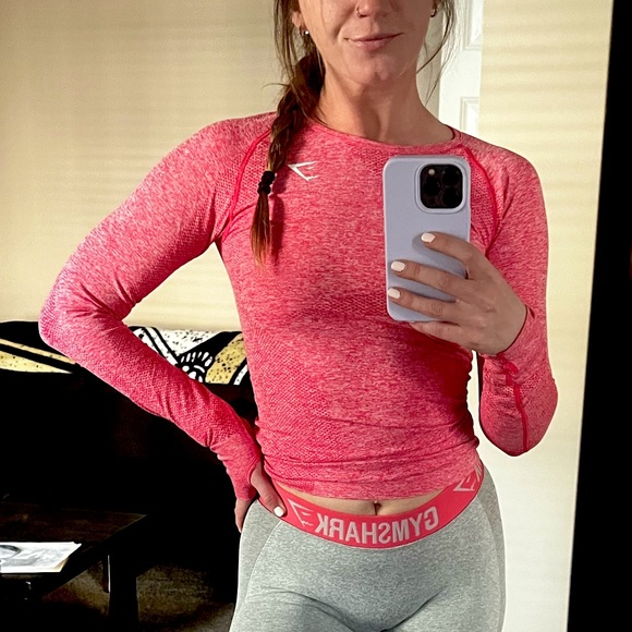 Gymshark | Tops | Gymshark Long Sleeve Top Pink Sherbet | Poshmark